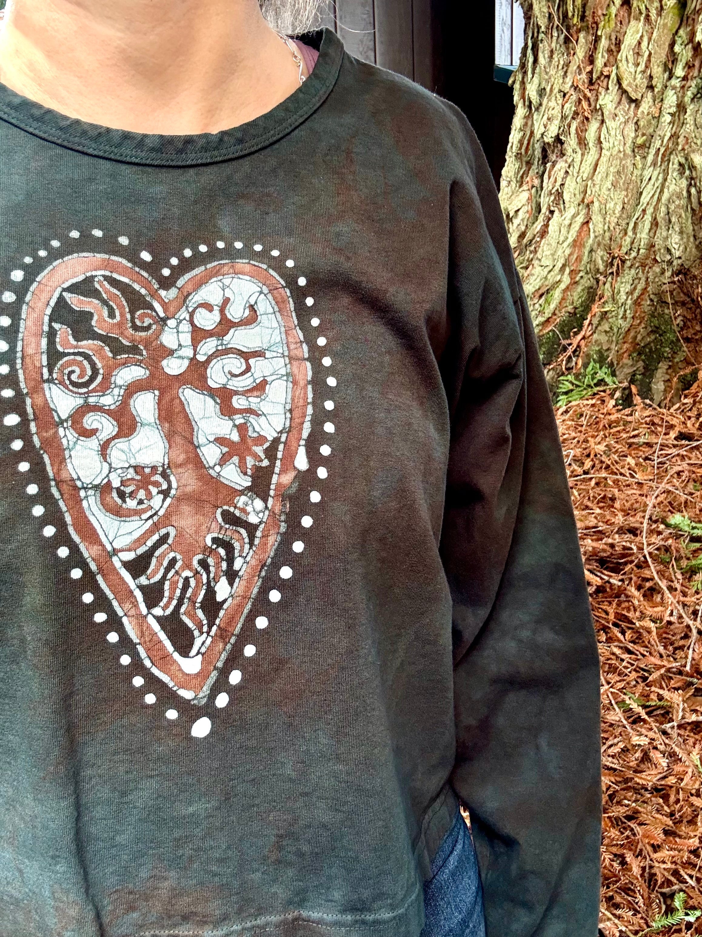 Forest Love Tree Batik Long Sleeve Batik T-Shirt – Batikwalla by Victoria