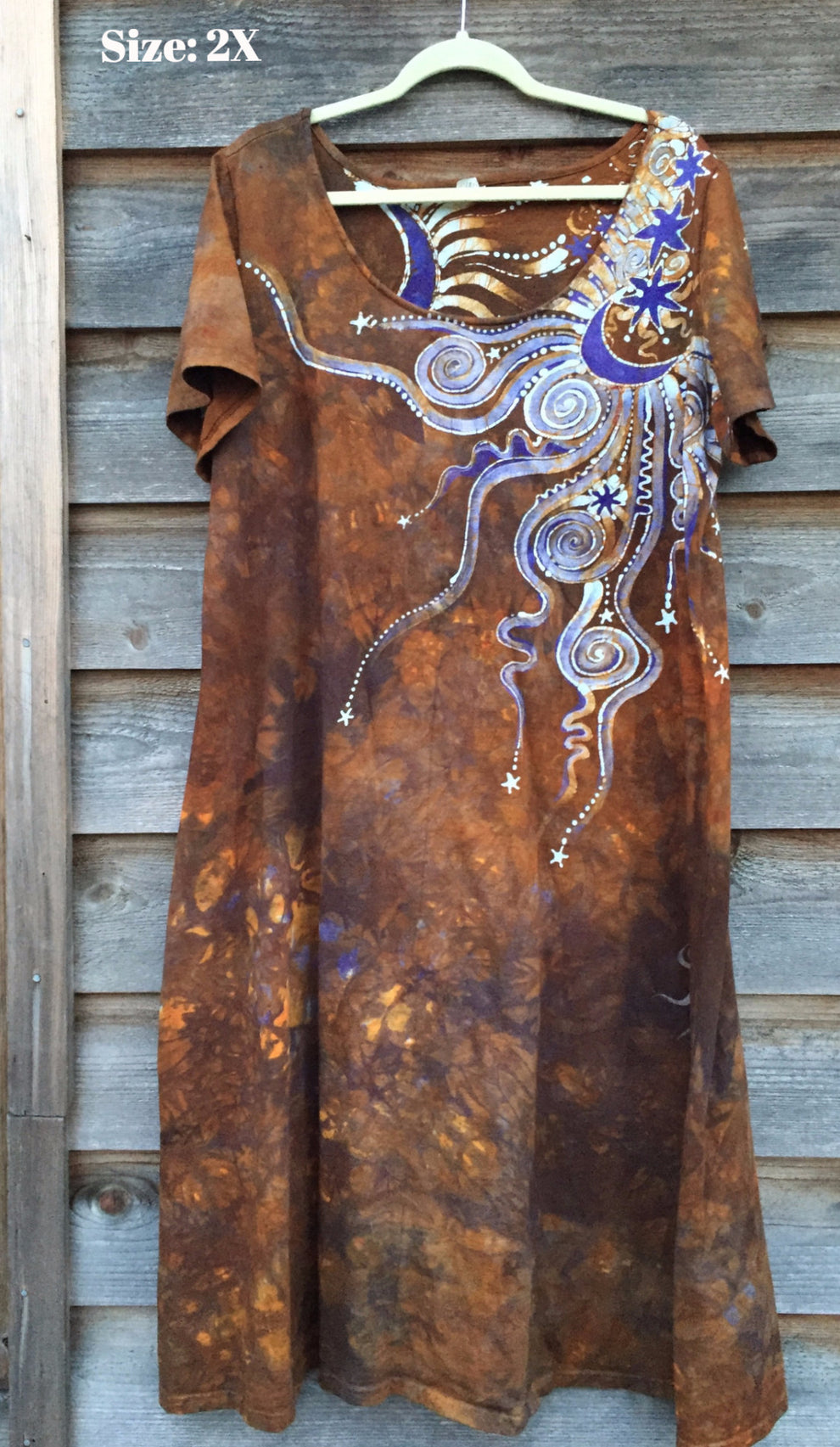 Autumn Moon - Short Sleeve Batik Dress – Batikwalla by Victoria